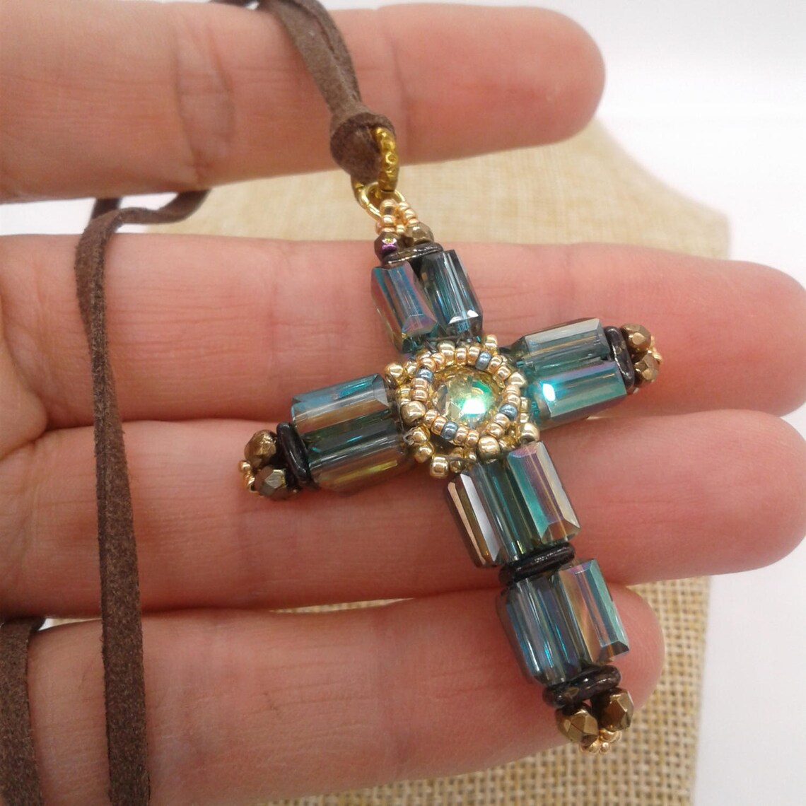 Tutorial Double Cross 3D/ DIY Pattern Beaded Pendant/schema Croce - Etsy