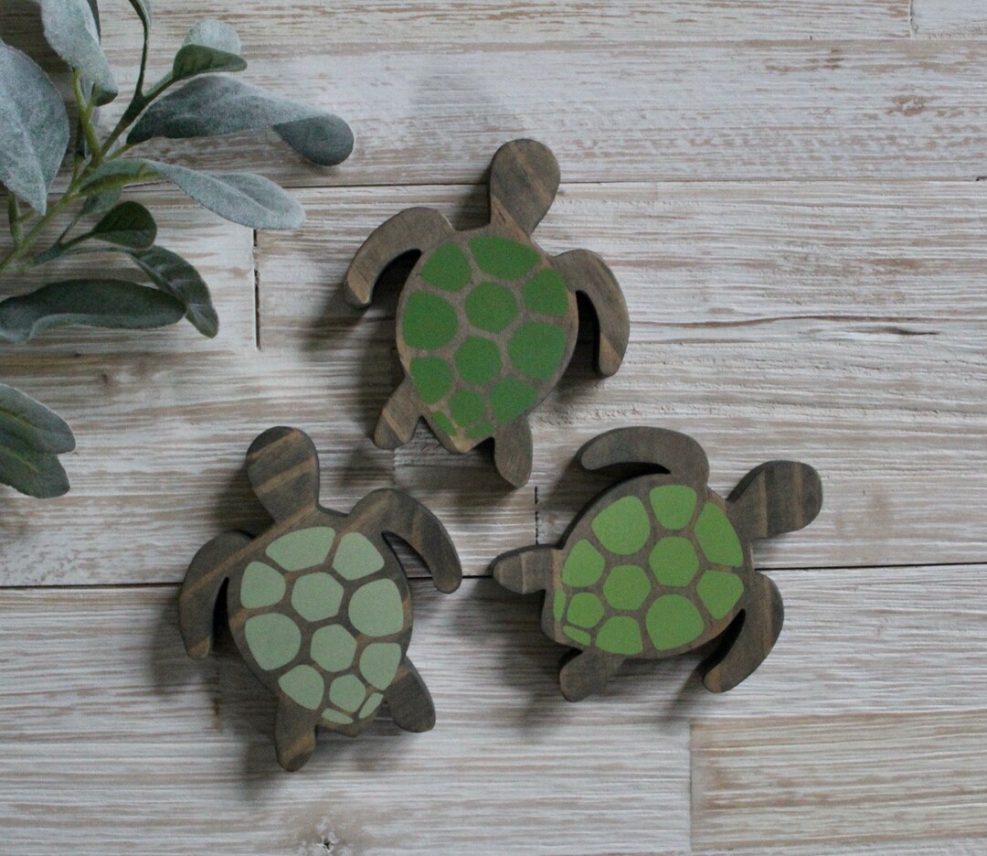 Green Turtle Wall Art, Turtle Decor, Coastal Wood Decor, Bathroom Wall ...