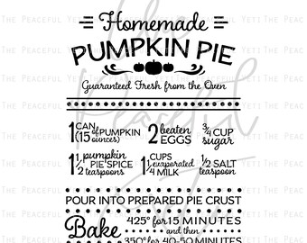 Pumpkin pie recipe | Etsy