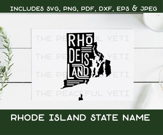 Rhode Island State SVG State Typography Digital Download | Etsy
