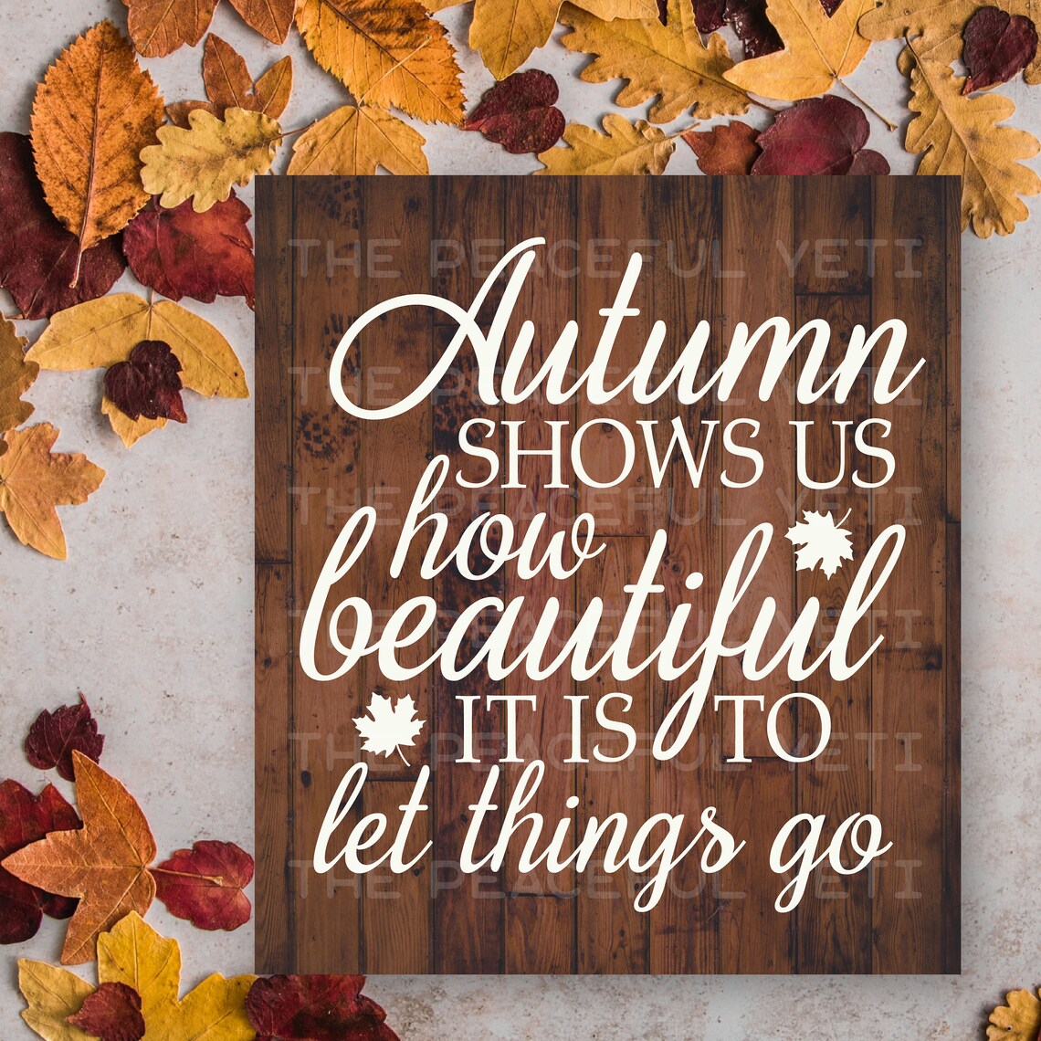 Autumn Quote SVG with Fall Leaves Let it Go Quote Digital | Etsy