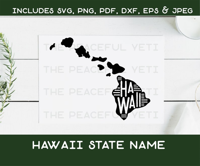 Hawaii State SVG State Typography Digital Download Instant - Etsy