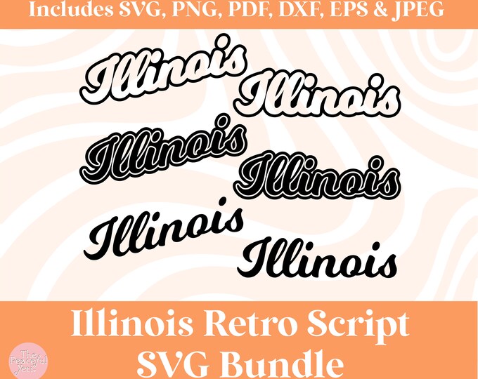 Illinois Retro State Script SVG State Typography Digital Download ...