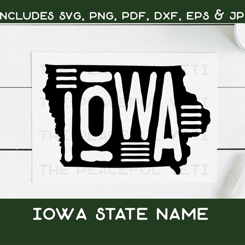 Iowa SVG PNG DXF State Outline Instant Download Silhouette - Etsy