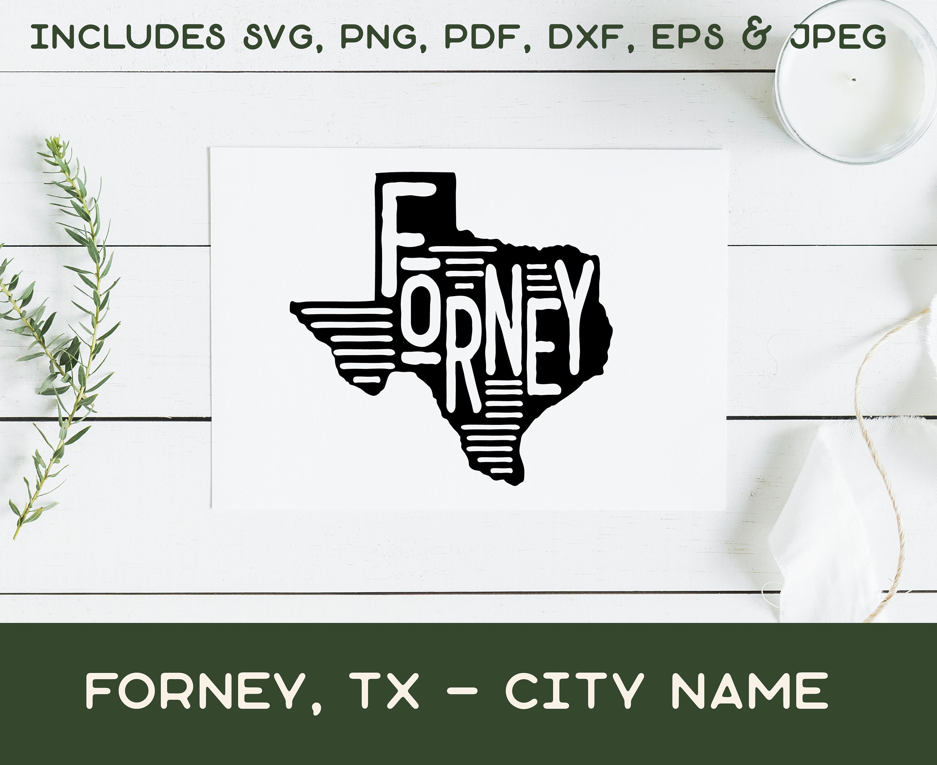Forney TX City Name SVG State with Name Instant Download | Etsy