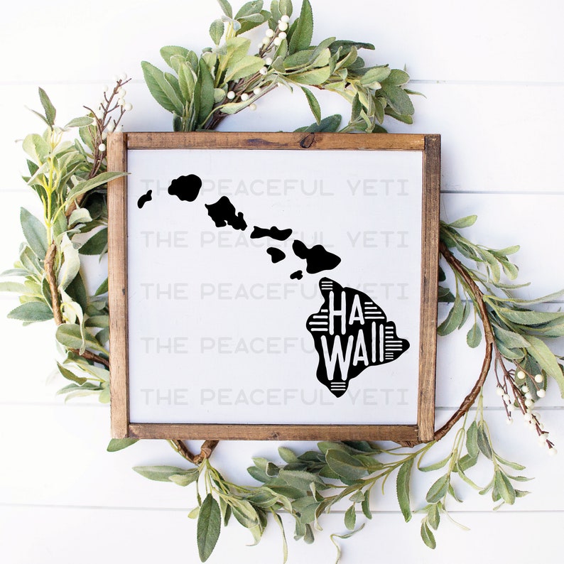 Hawaii State SVG State Typography Digital Download Instant - Etsy