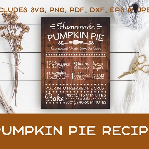 Fall SVG DXF EPS Cut File Thanksgiving Svg Pumpkin Pie Svg - Etsy