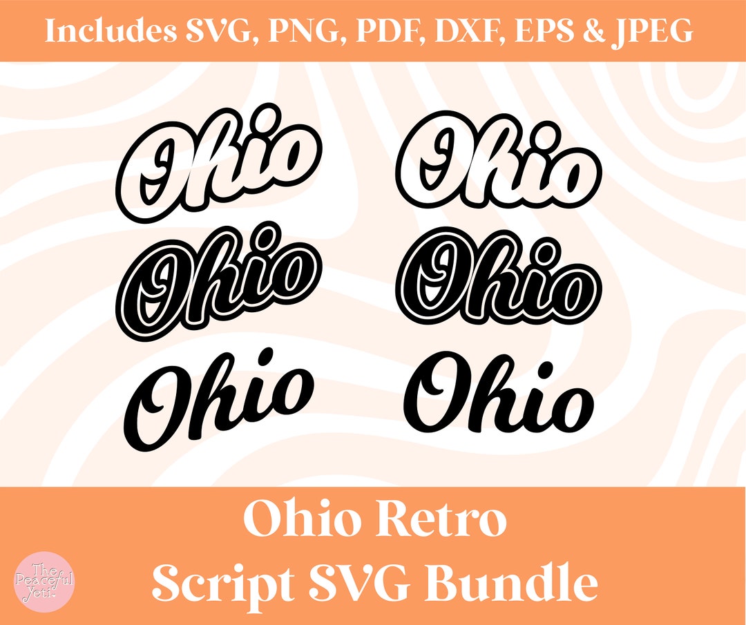 Ohio Retro State Script SVG State Typography Digital - Etsy