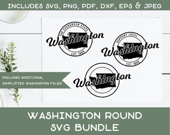Washington SVG Eps Png Illustrated Svg Home States Svg USA - Etsy Canada