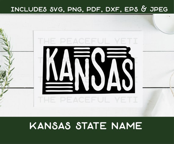 Kansas State SVG State Typography Digital Download Instant | Etsy