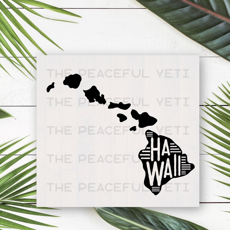 Hawaii State SVG State Typography Digital Download Instant | Etsy