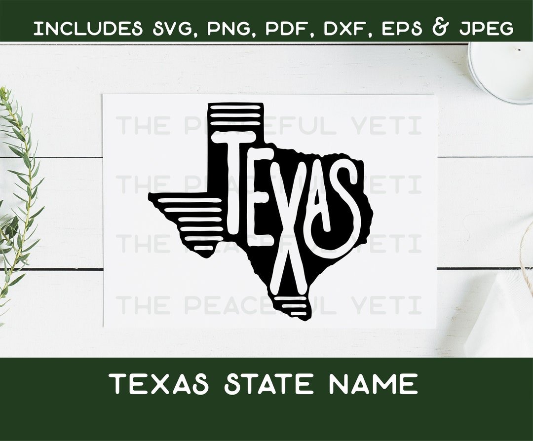 Texas State SVG State Typography Digital Download Instant Download Jpeg ...