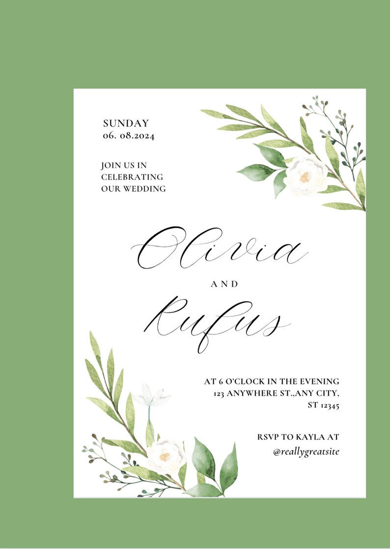 Classic Wedding Invitation- Downloadable - Etsy