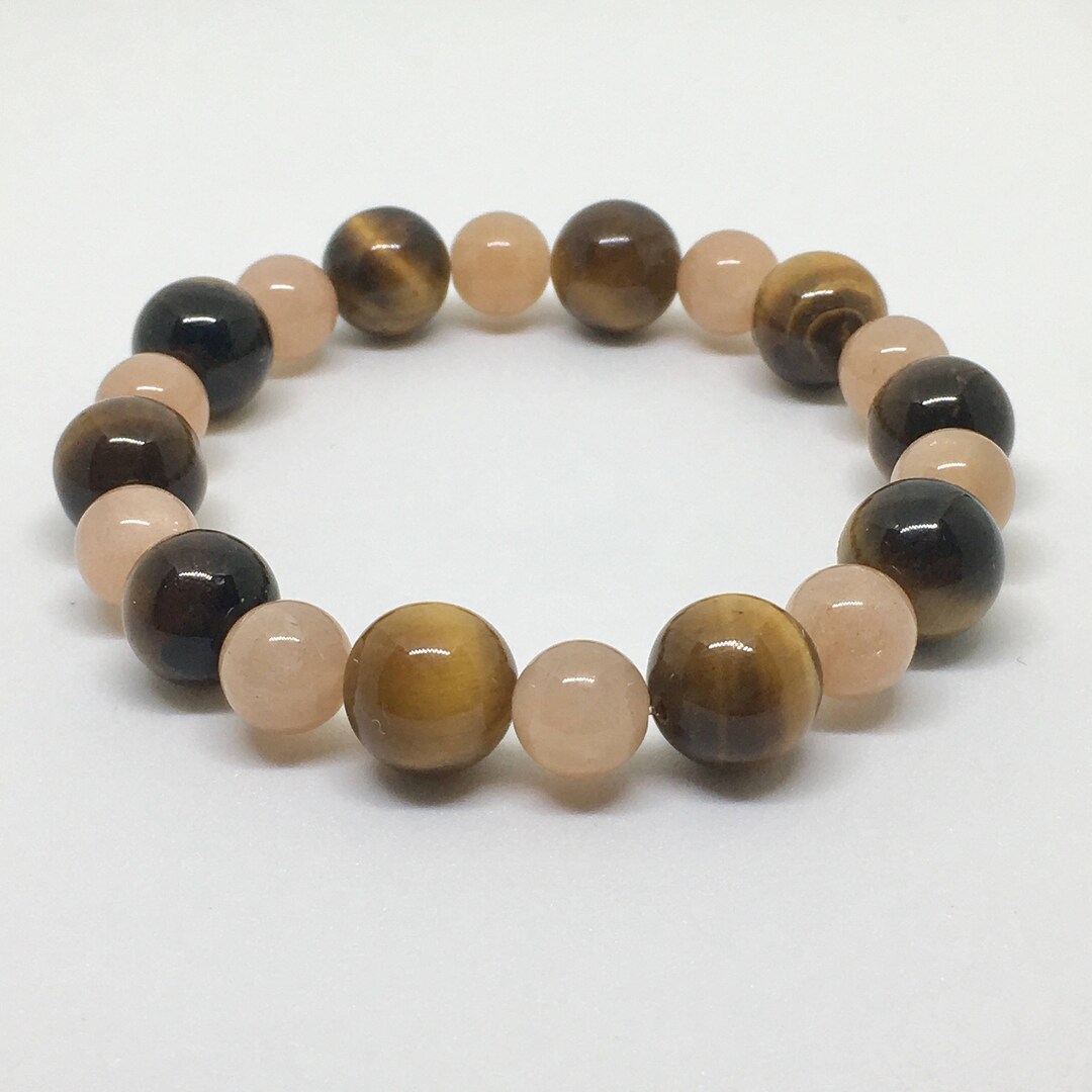 Moon Tiger // Peach Moonstone // Tigers Eye // Gemstone Healing Jewelry ...
