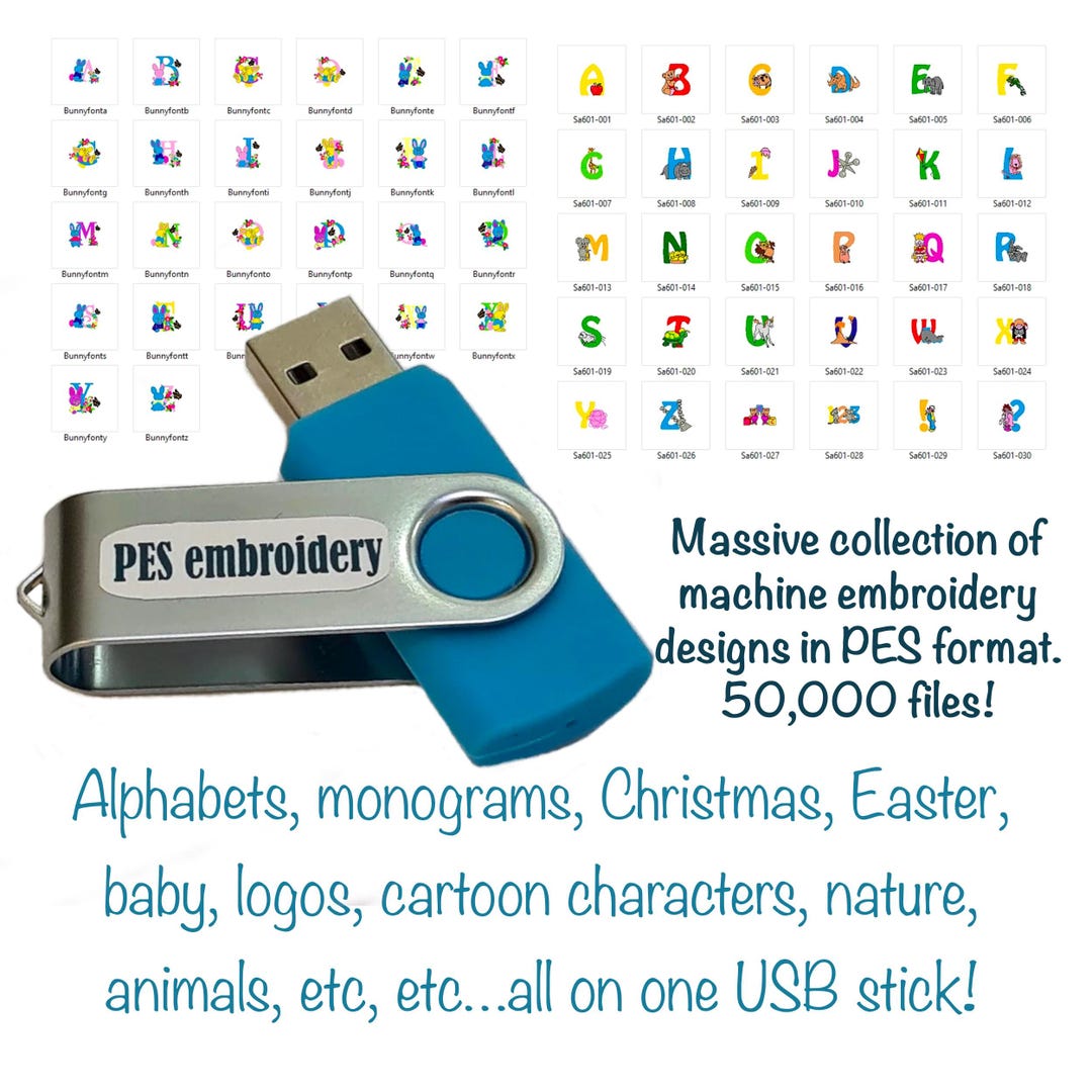 Huge Embroidery Desigs Collection on a USB Stick, PES Format for ...