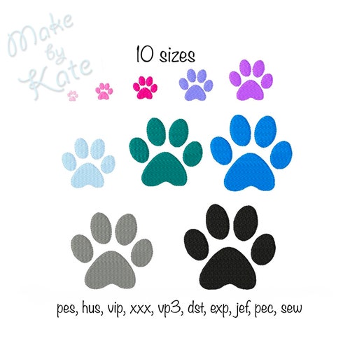 Mini Paw Print Machine Embroidery Design. 5 Sizes. Instant - Etsy