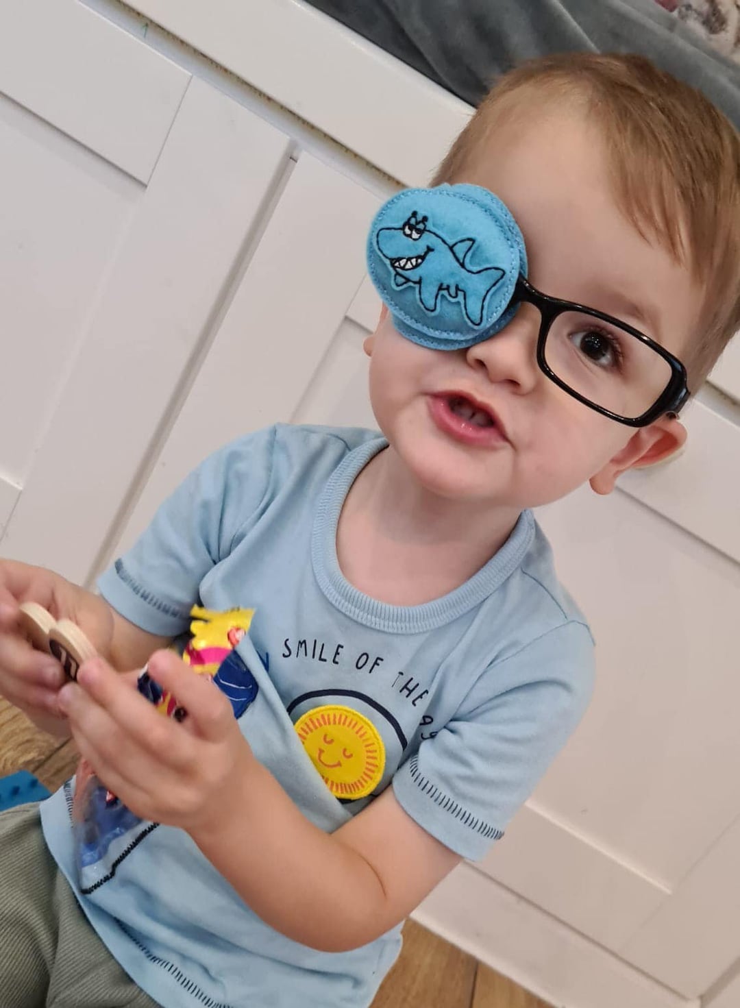 Kids/adults Eye Patch for Glasses, Felt Shark Design, Amblyopia ...