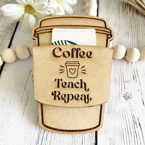Teacher Appreciation Gifts - Coffee Gift Card Holder Wood Coffee Lover ...