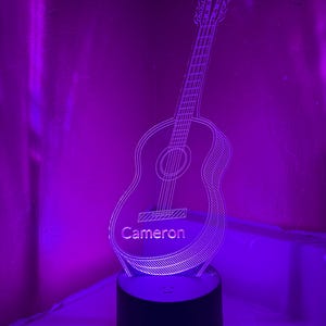 Music Guitar Personalized LED Light Nightlight for Kids or Adults ...