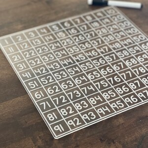 Graph Paper Math Board With 1-100 Numbers - 1 X 1” Inch Boxes and 10 X ...