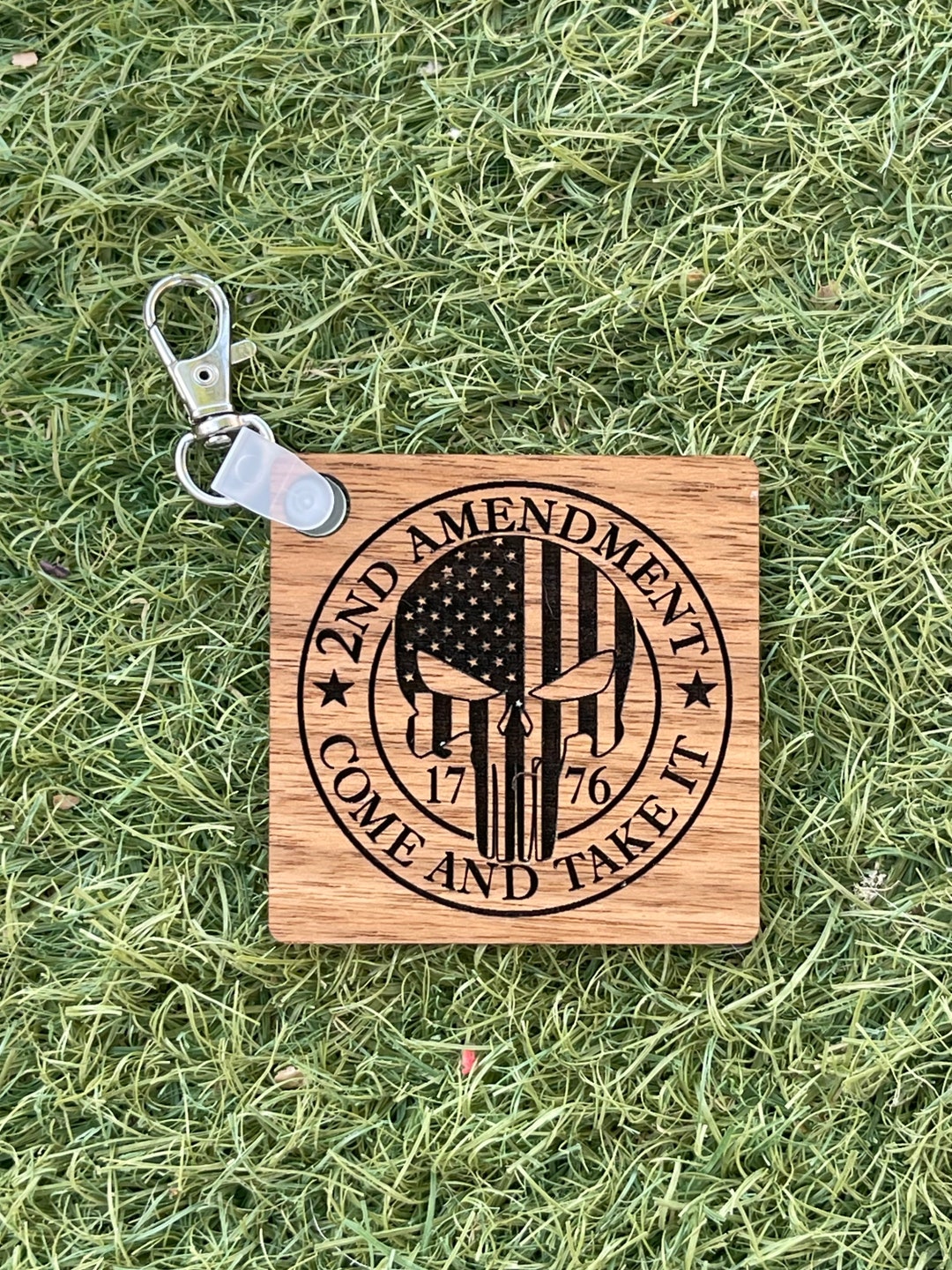 American 2nd Amendment Keychain - 1776 Come & Take It - Gun Rights ...