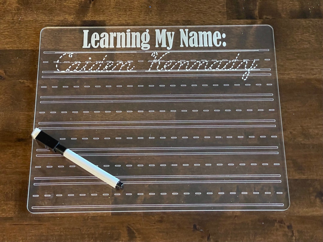 Personalized Cursive Name Board With Practice Lines - Learning Activity ...