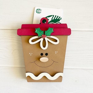 Christmas Coffee Cup Gift Card Holder - Snowmen, Reindeer, Gingerbread ...