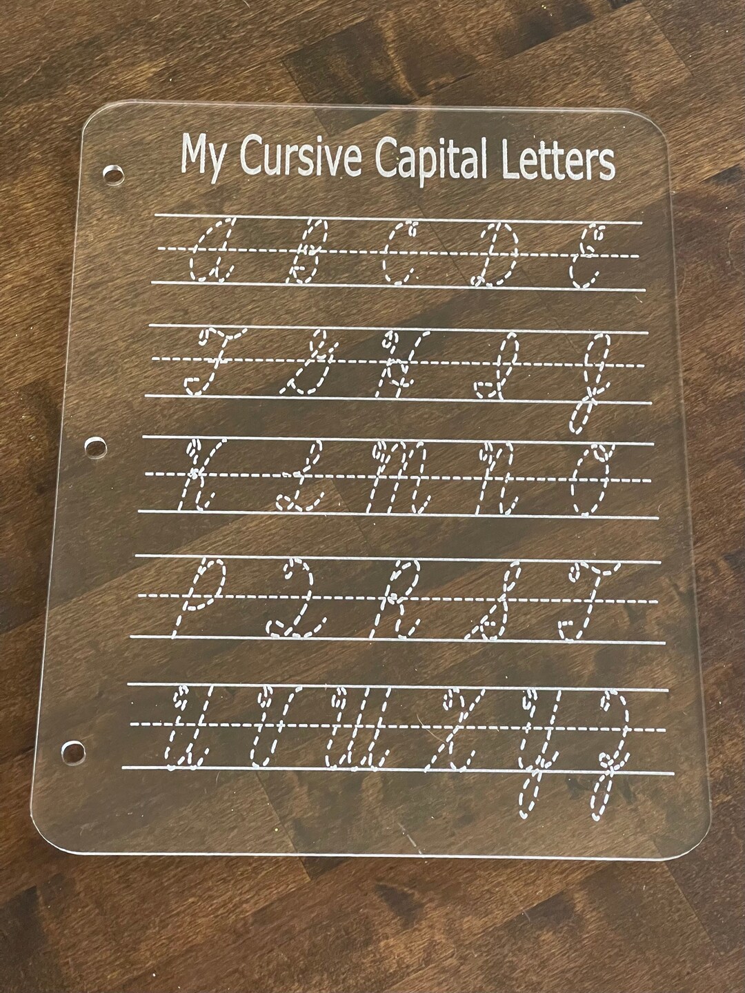 Cursive Acrylic Board Capital Uppercase Letters Only - Learning ...