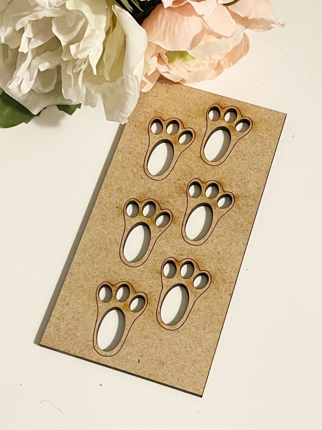 Bunny Footprint Stencil - Small Tracks for Easter for Kids - Basket ...