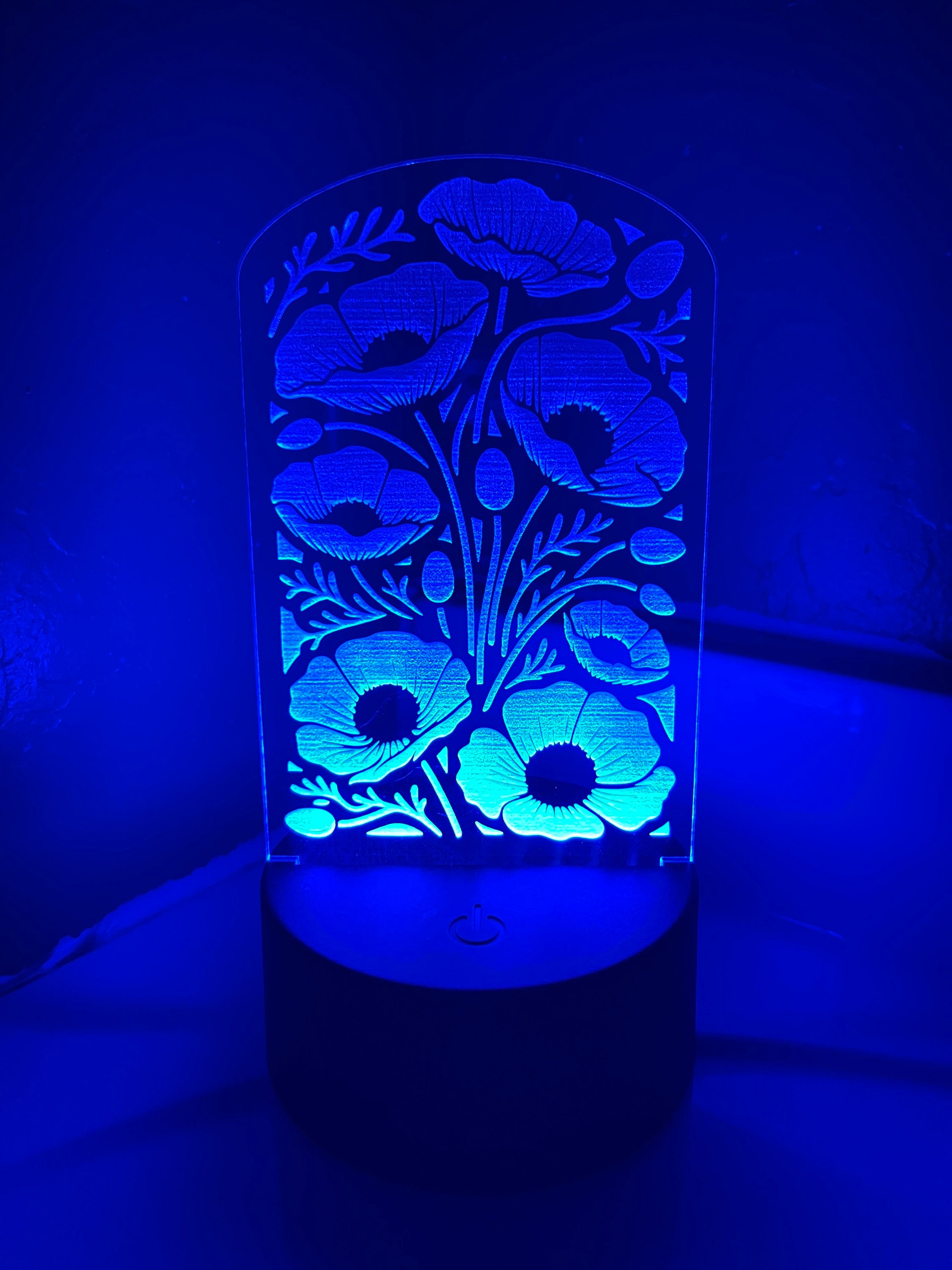 Poppies Flower LED Night Light for Teens Kids and Adults - Bouquet ...