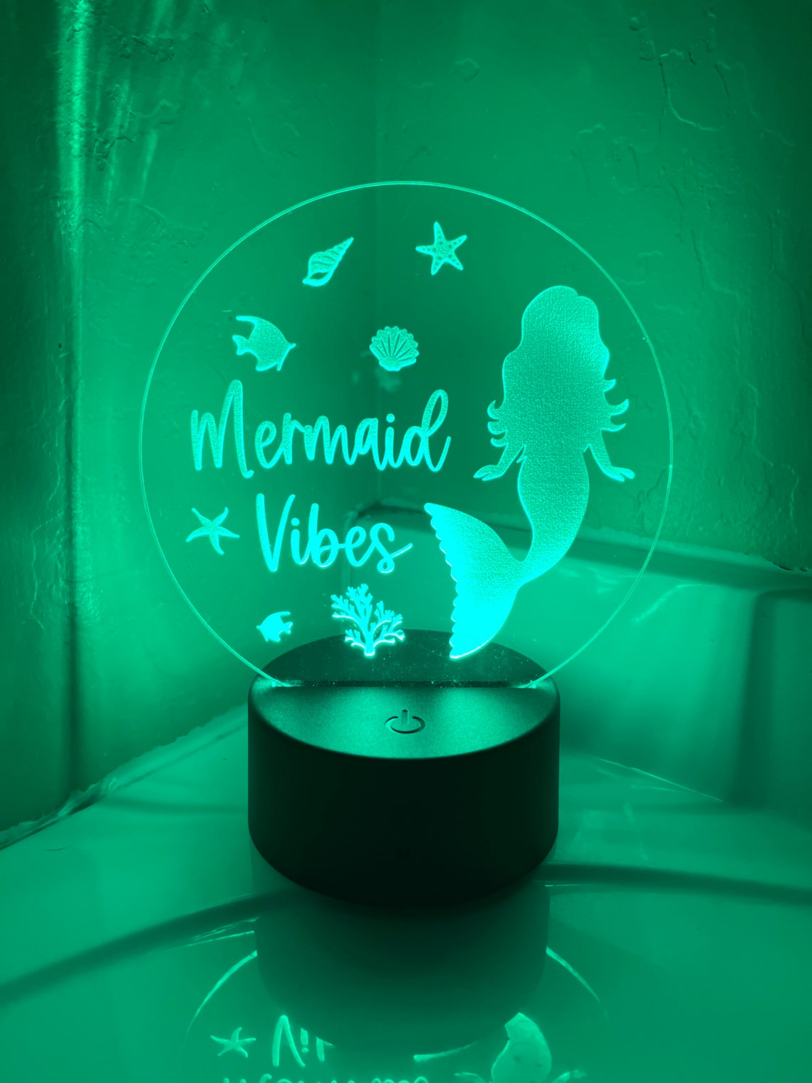 Mermaid Vibes RGB Night Light LED Decor Kids Ocean Fin Fish Sea Star - Etsy