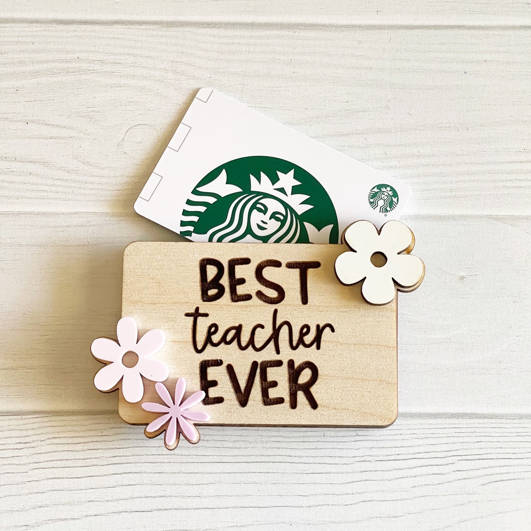 Handcrafted Wood Gift Card Holder for Teacher Appreciation - Thank You ...