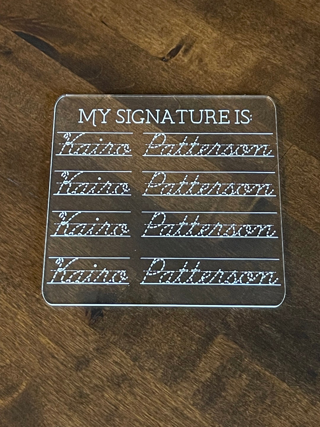 My Signature Practice Tracing Cursive Name Board - Personalized With ...
