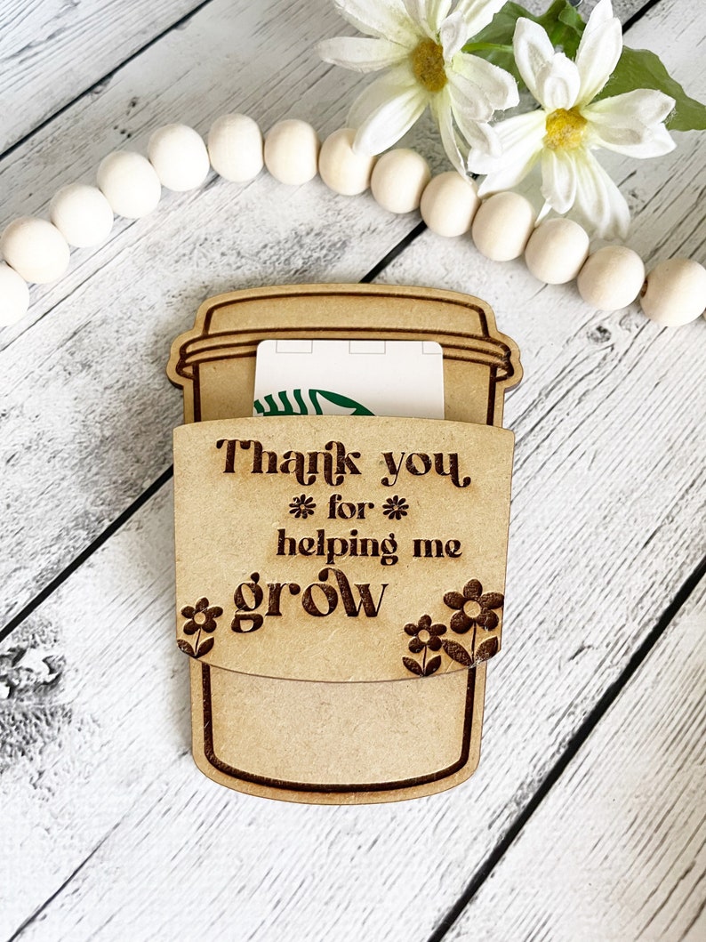 Teacher Appreciation Gifts Coffee Gift Card Holder Wood - Etsy