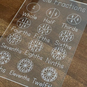 Circle Fraction Acrylic Learning Board for Kids - Dry Erase - Fractions ...