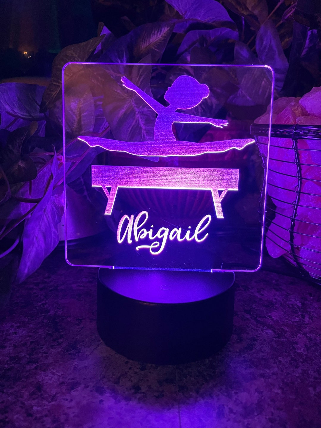 Gymnastic Girl Personalized LED Night Light - Tumbling - Balance Beam ...