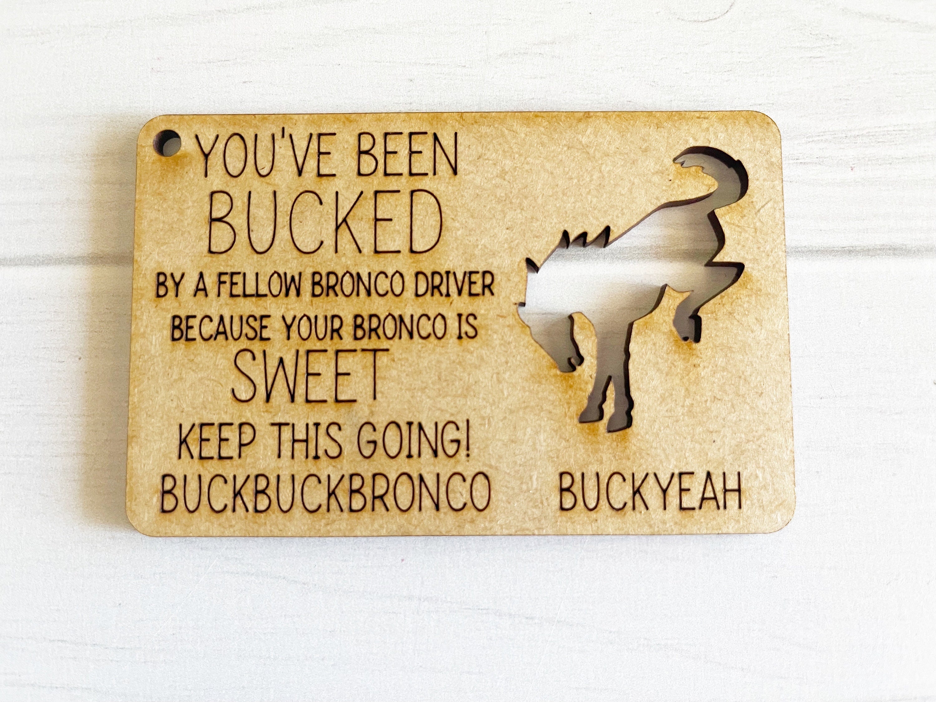 Buck Buck Bronco Wood Tags - Vehicle Car Truck - Pony Horse Buckyeah ...