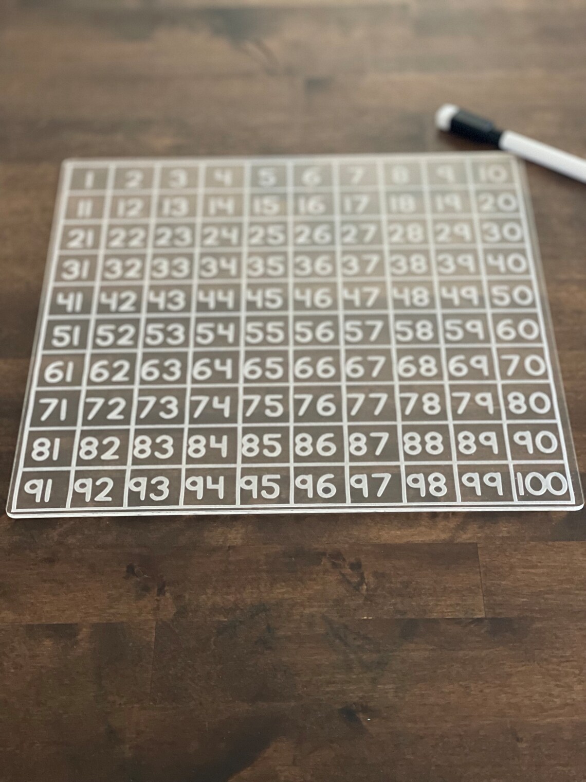 Graph Paper Math Board With 1-100 Numbers - 1 X 1” Inch Boxes and 10 X ...