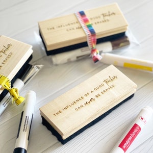 Teacher Gift Dry Erase Marker Set & Eraser - Engraved Wood Appreciation ...