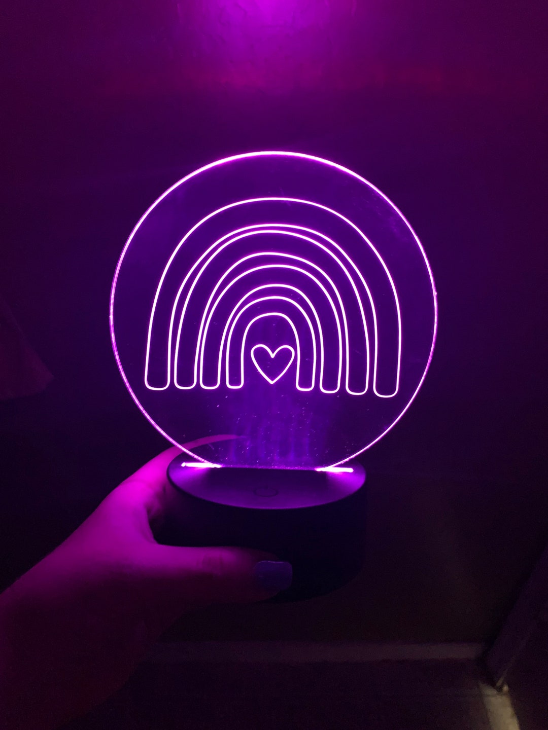 Colorful LED Rainbow Lamp for Kids Room Decor - Boho Girls Themed Night ...