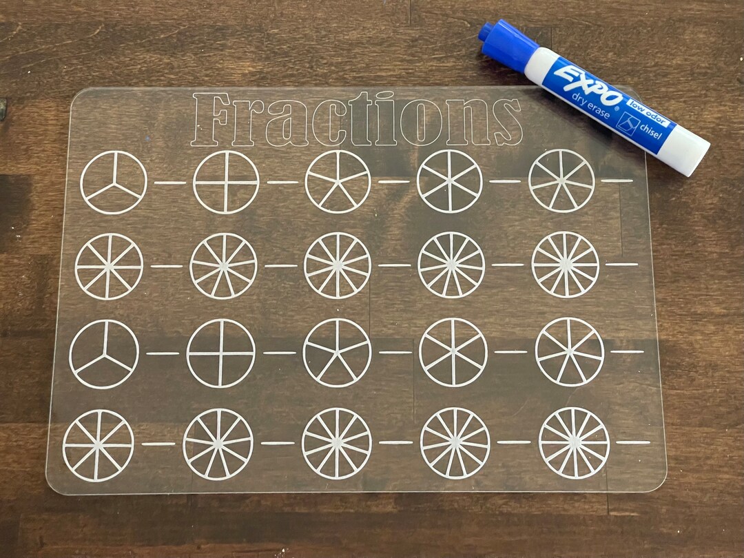 Circle Fraction Acrylic Learning Board for Kids - Dry Erase - Fractions ...