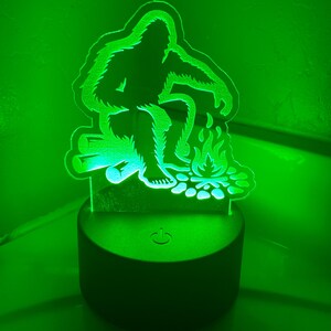 Bigfoot Sasquatch Adventure LED Night Light - Boys Room Decor - Color ...