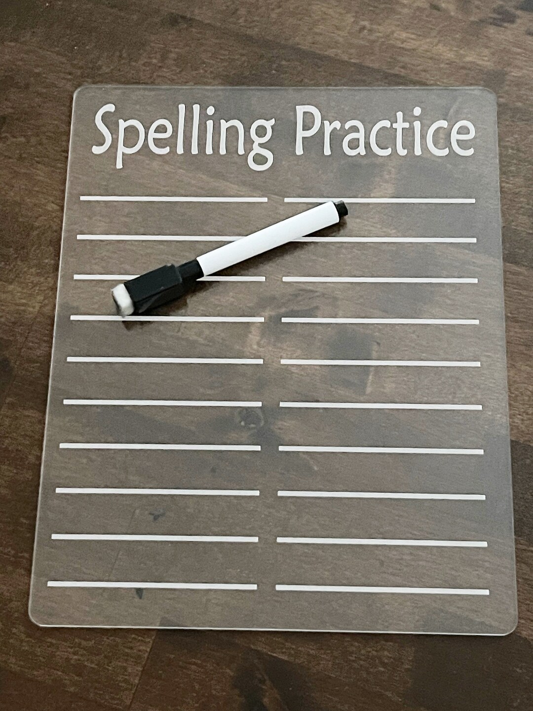 Spelling Practice Dry Erase Board 20 Lines - Educational Aid for Weekly ...