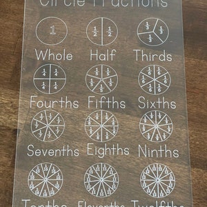 Circle Fraction Acrylic Learning Board for Kids - Dry Erase - Fractions ...