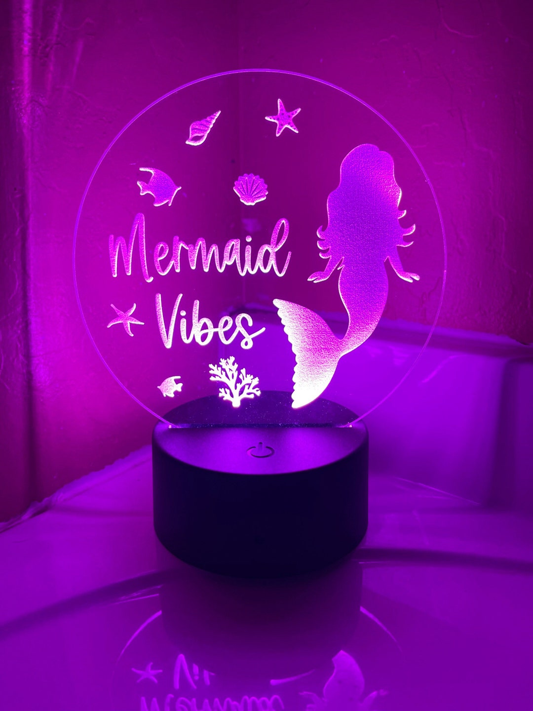 Mermaid Vibes RGB Night Light LED Decor Kids Ocean Fin Fish Sea Star - Etsy