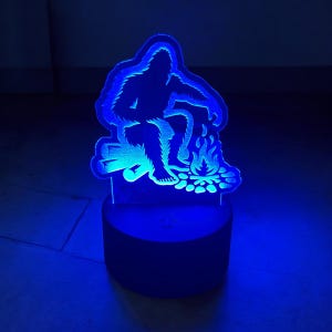 Bigfoot Sasquatch Adventure LED Night Light - Boys Room Decor - Color ...