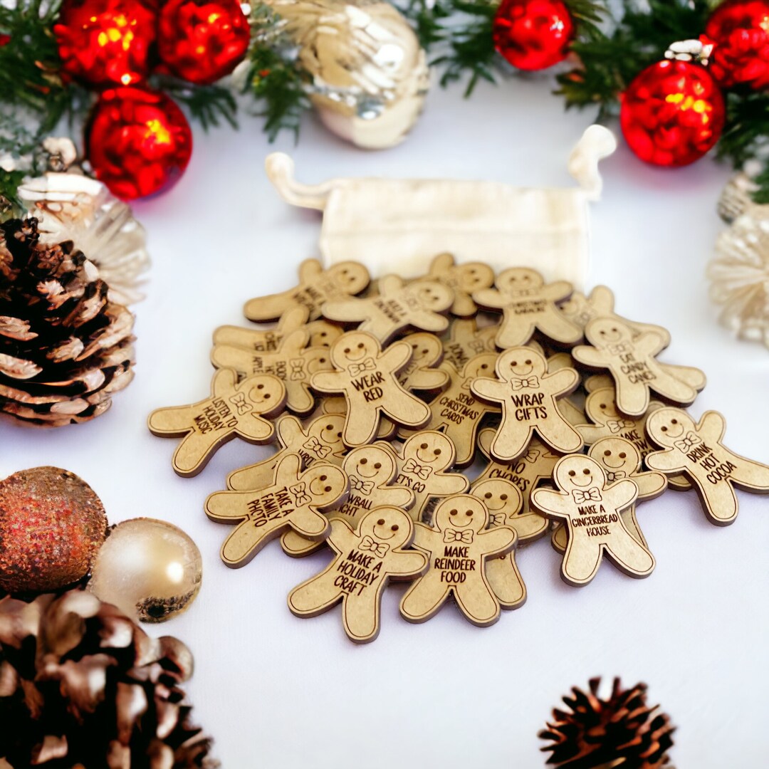 30 Christmas Countdown Tokens - Gingerbread Advent Bucket List Activity ...