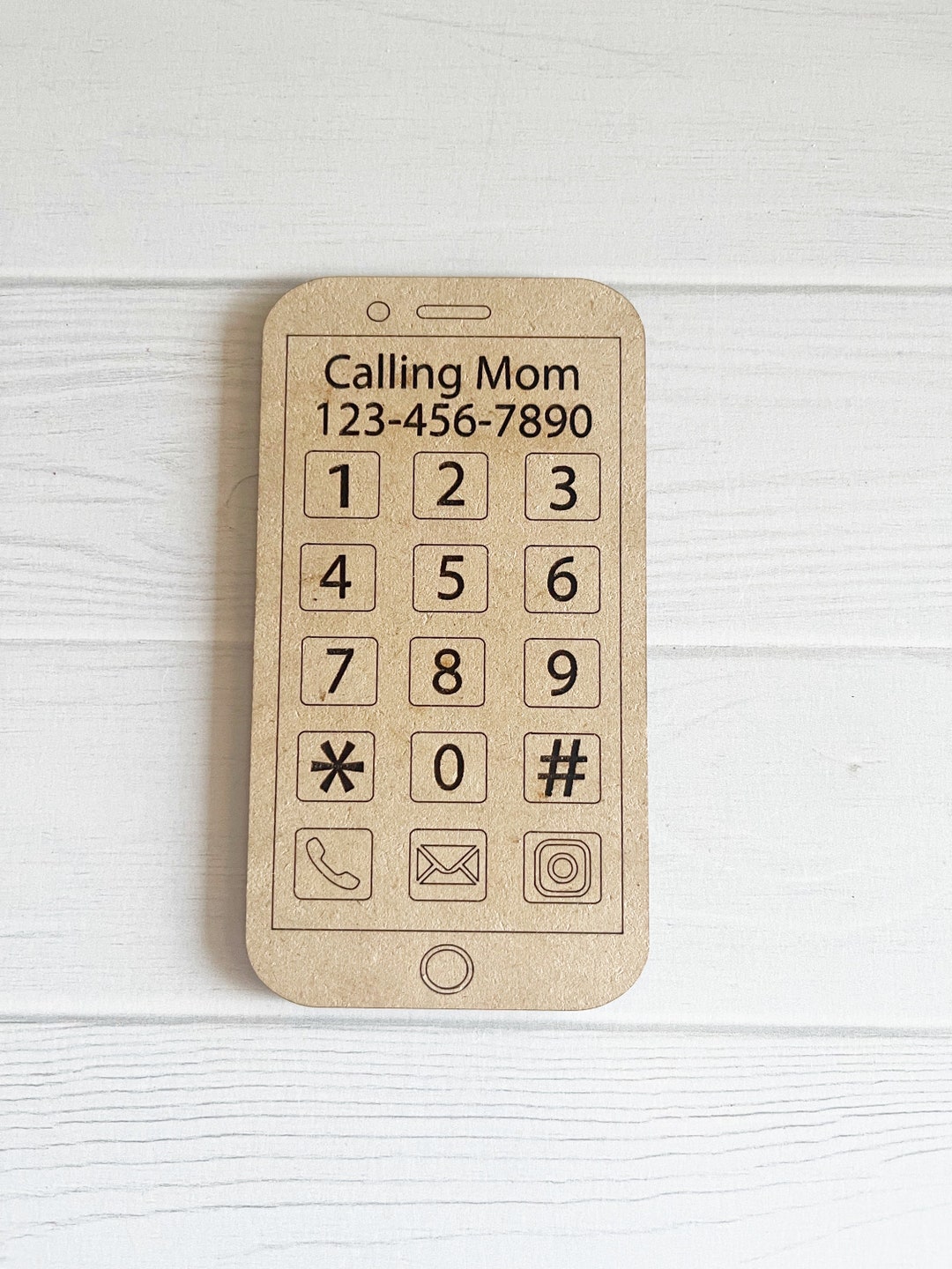 Wooden Toy iPhone for Kids - Pretend Play Learn Phone Number - Smart ...