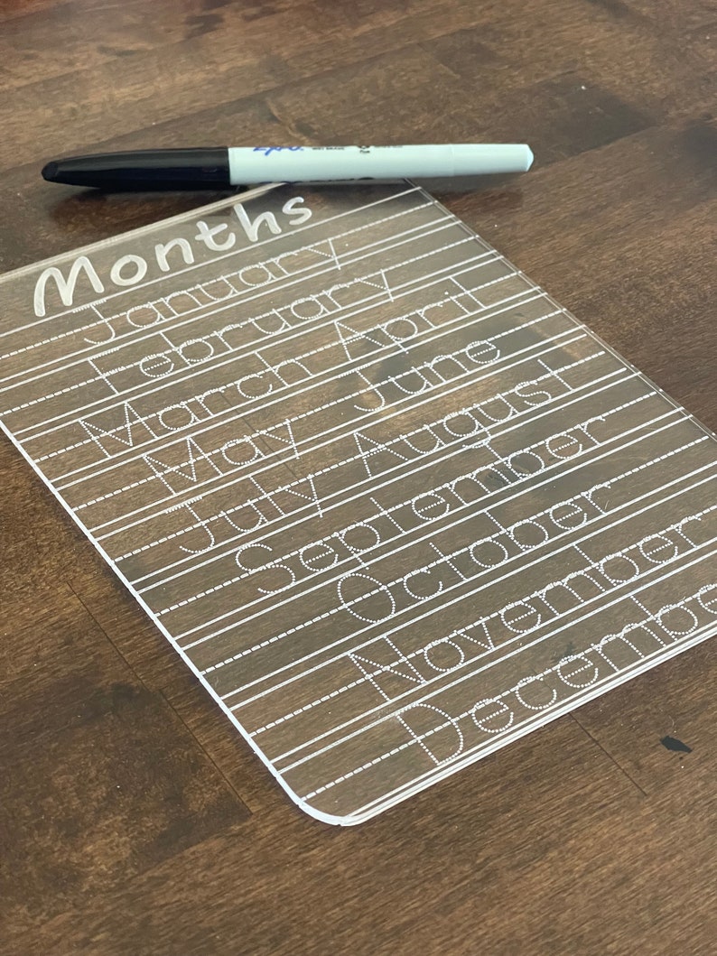 Months of the Year Tracing Board for Kids - Dry Erase Learning ...