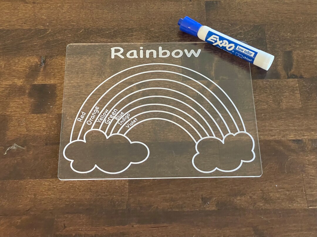 Learn Colors of the Rainbow Acrylic Dry Erase Tracing Board for Kids ...